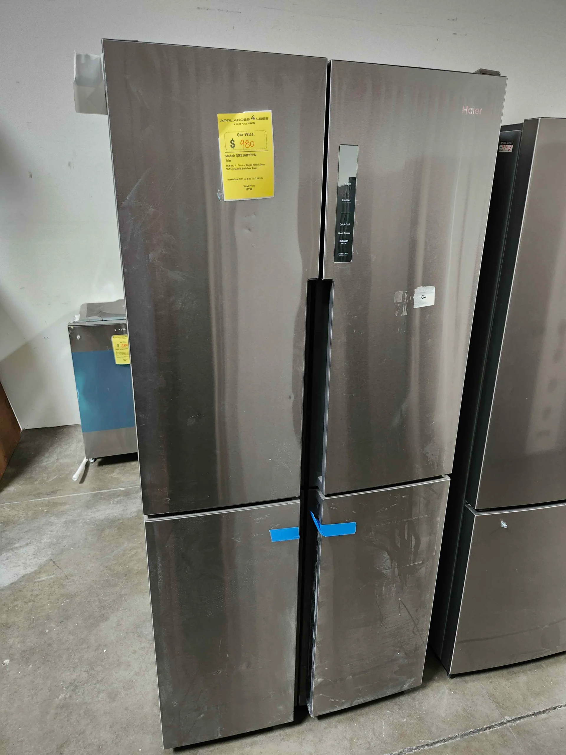 Haier 16.8 cu. ft. Counter-Depth 4-Door French Door Refrigerator ...